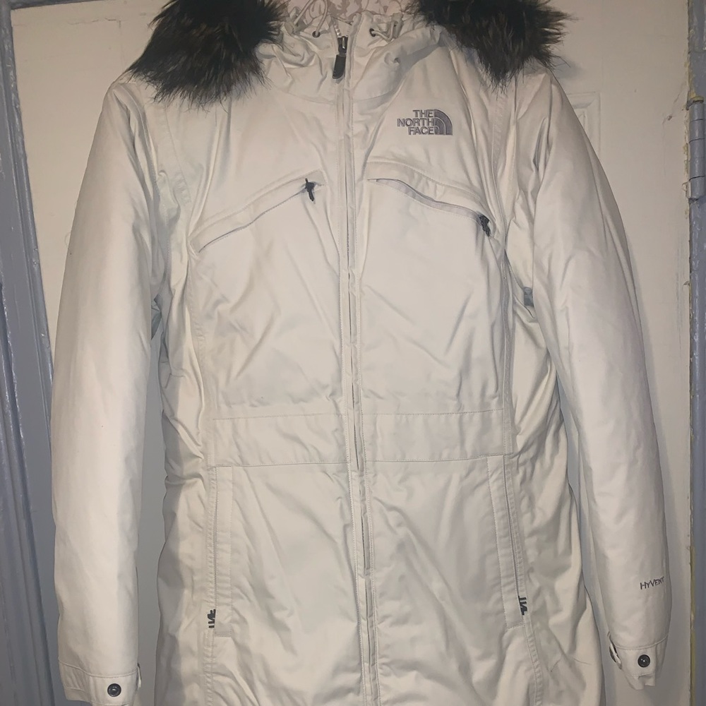 Off White North Face Long Puffer Bubble Coat - Gem